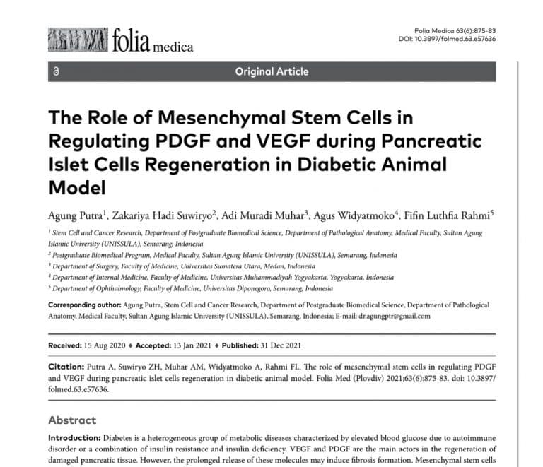 The Role of Mesenchymal Stem Cells inRegulating PDGF and VEGF during ...